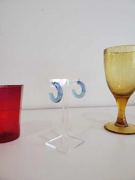 KEANE Two Tone Hoops - Clear Blue / Clear Aqua – NOMIA