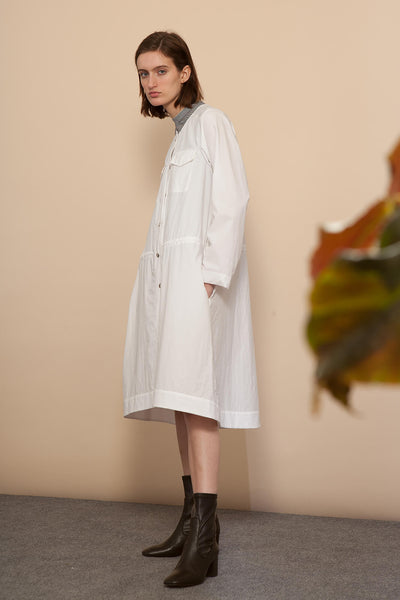Snap Front Dress - White – NOMIA